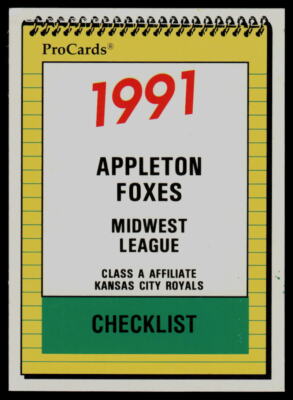 1991 ProCards Checklist Appleton Foxes | eBay