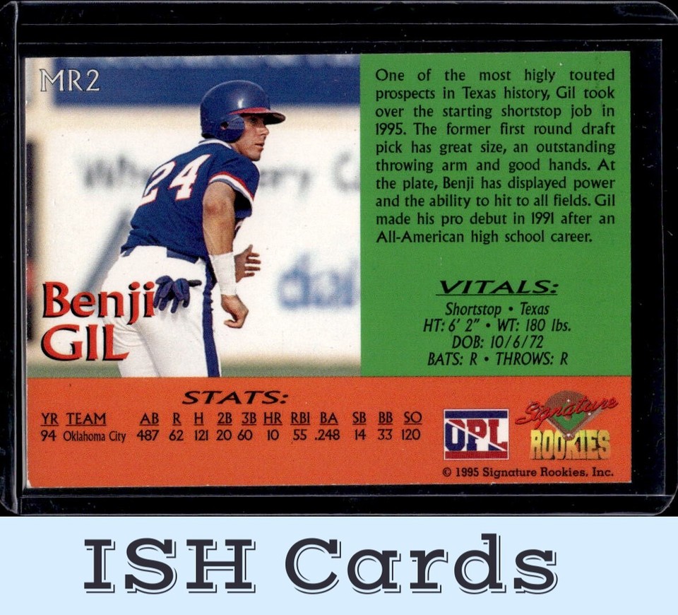 1995 Signature Rookies Benji Gil Major Rookies #MR2 Texas Rangers | eBay