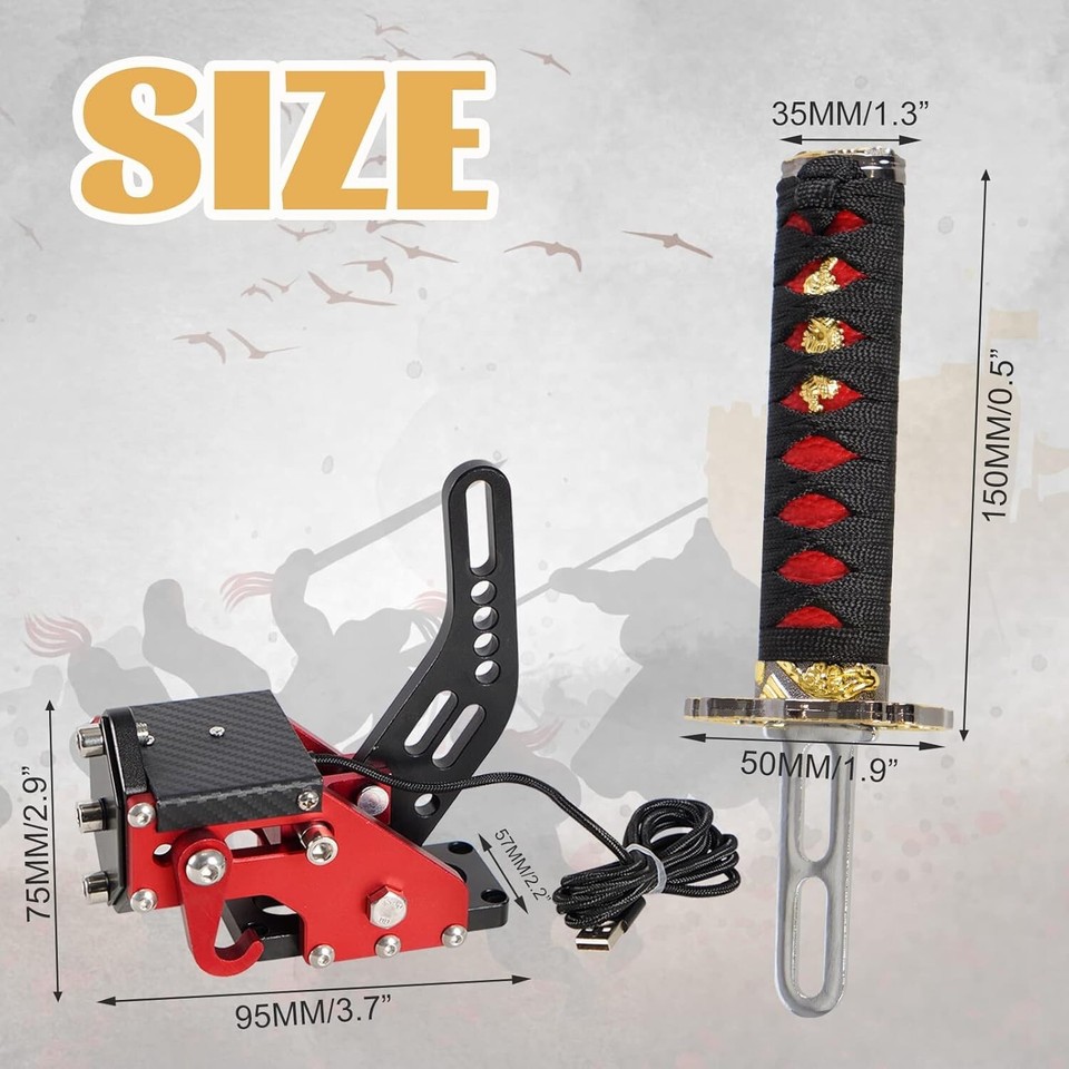64 Bit USB Katana Handbrake Samurai Sword PC Handbrake For G25/27/29 ...