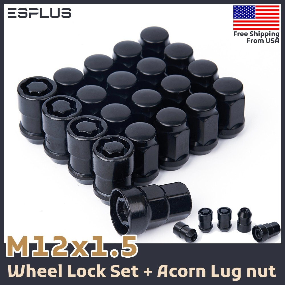 20 Pc Honda Wheel Lock M12x1.5 Black Fit Accord/BR-V/Civic/CR-V/CR-Z/HR ...