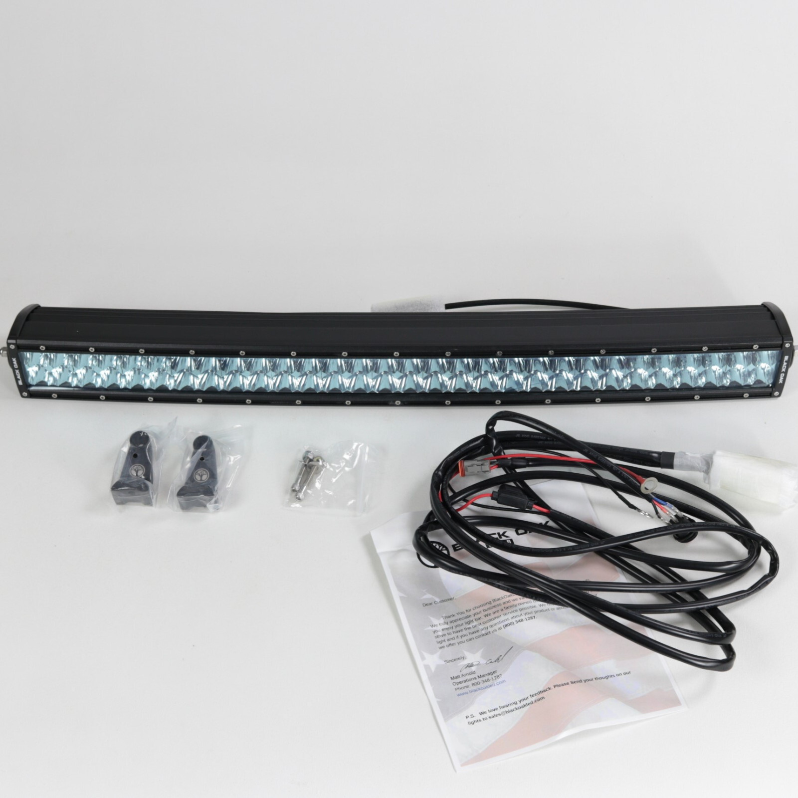 Black Oak 30" Curved LED Light Bar for Vehicles, 5W White Light, Black ...
