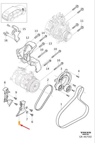 Protecteur de courroie avant auxiliaire VOLVO XC60 MK2 31657258, neuf ...