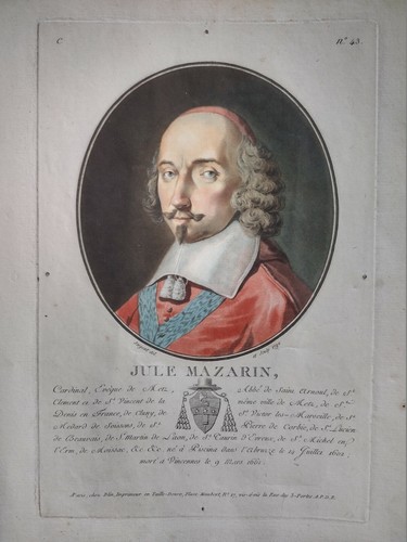 Kardinal Mazarin Louis XIV Acqiatinta 1790 Pescina Druck Antike | eBay.de