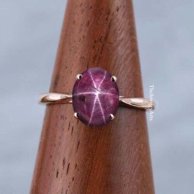 Vintage Ruby Star Ring, Oval Star Ring, 925 Sterling Silver, Lindy Star Ring | eBay
