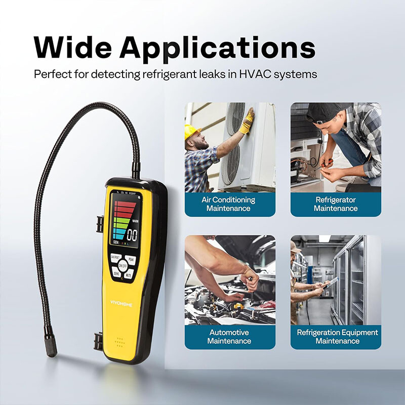 HVAC Refrigerant AC Sniffer Freon Leak Detector Max Sensitivity up to 0 ...