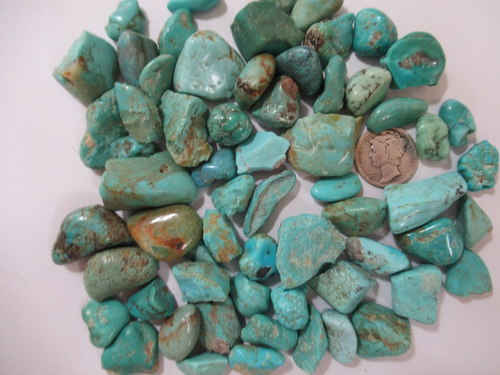 KINGMAN TURQUOISE FLATS & STONES 600tcw 13mm X 9mm TO 24mm X 14mm #569 ...