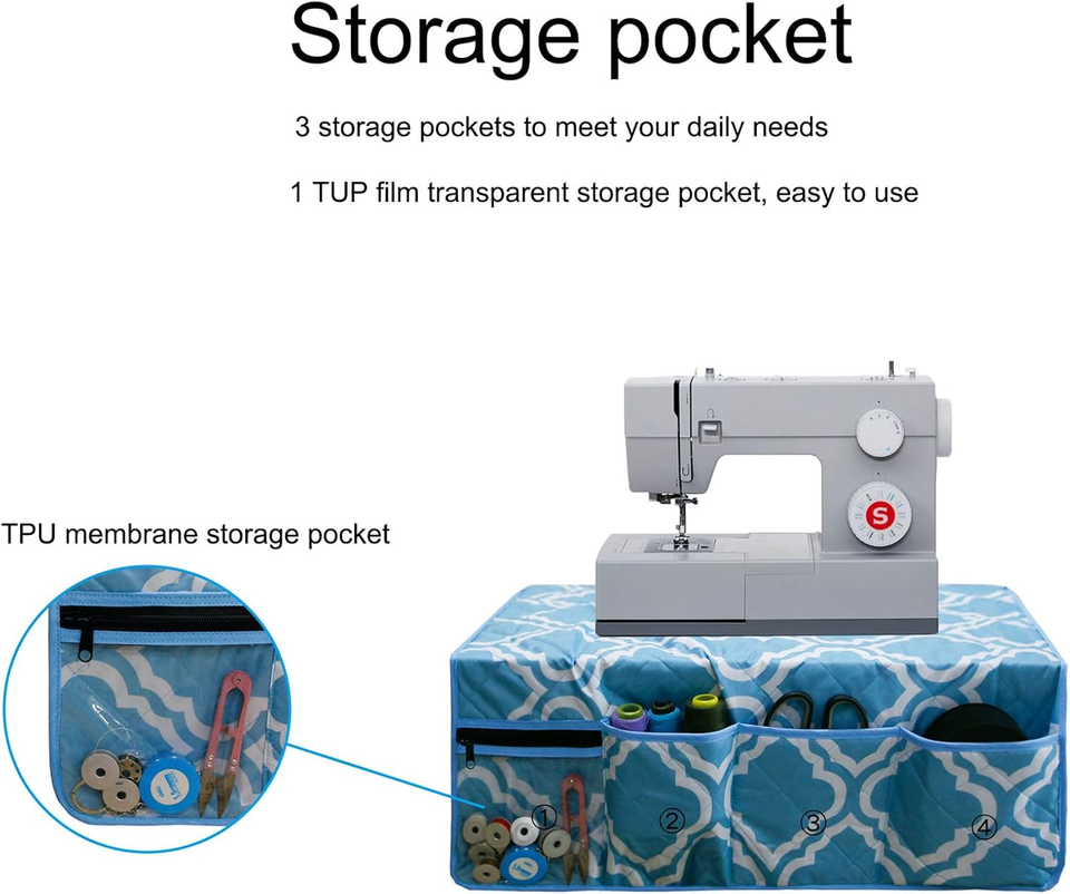 Sewing Machine Pad for Table, with 4 Pockets Sewing Machine Dust Cover ...