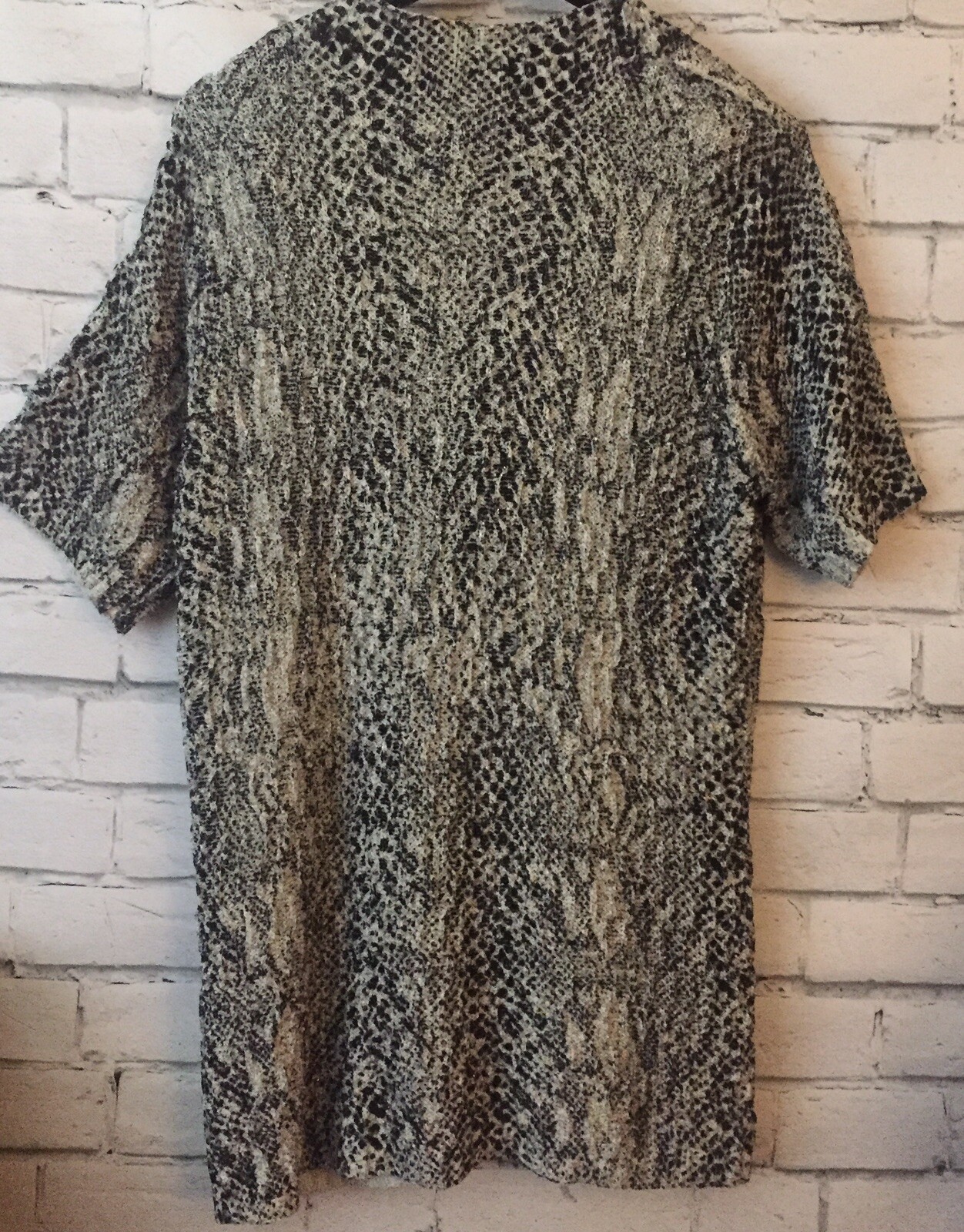 Chicos Short Sleeve Snake Print Cardigan Sweater Cream Black Chicos 3 ...