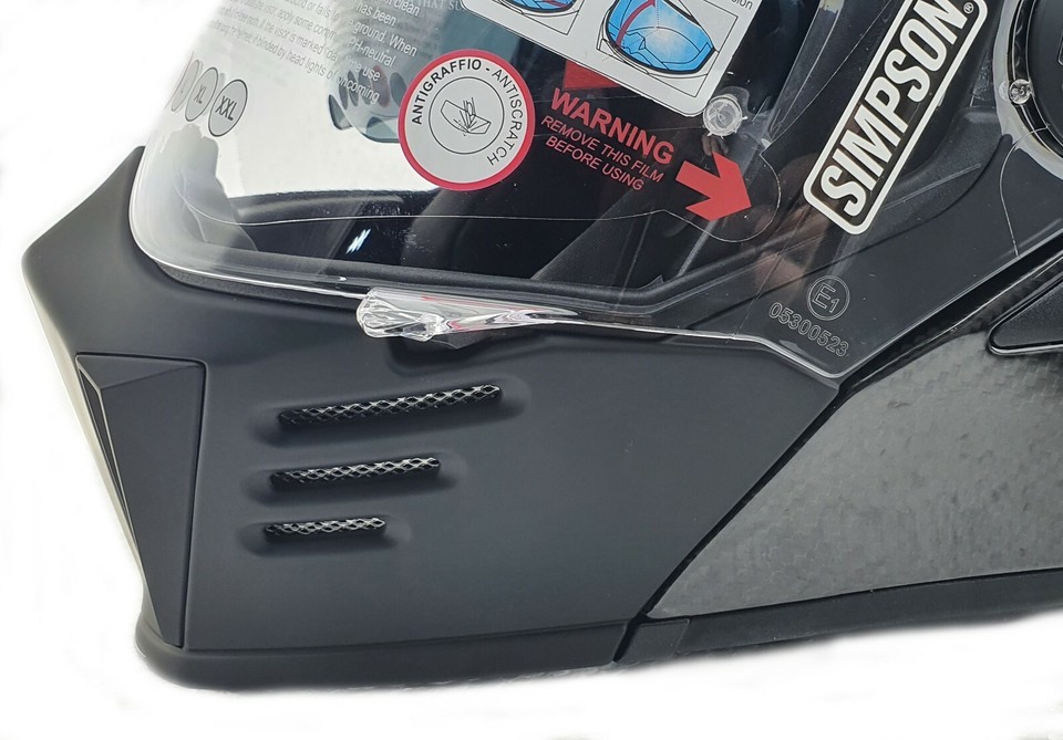 Simpson Darksome Mod Bandit Helmet Road Legal Carbon Internal Visor UK ...