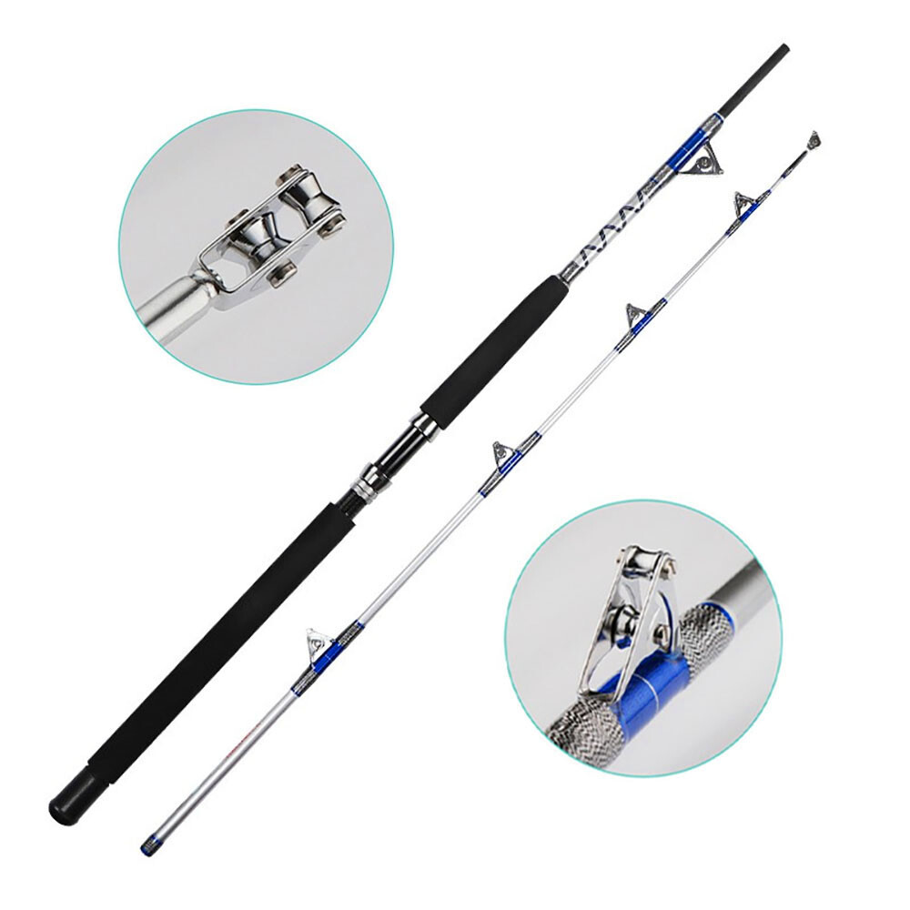 Saltwater Rod 6'6" 150lb Heavy Trolling Boat Rod Spinning Roller Butt ...