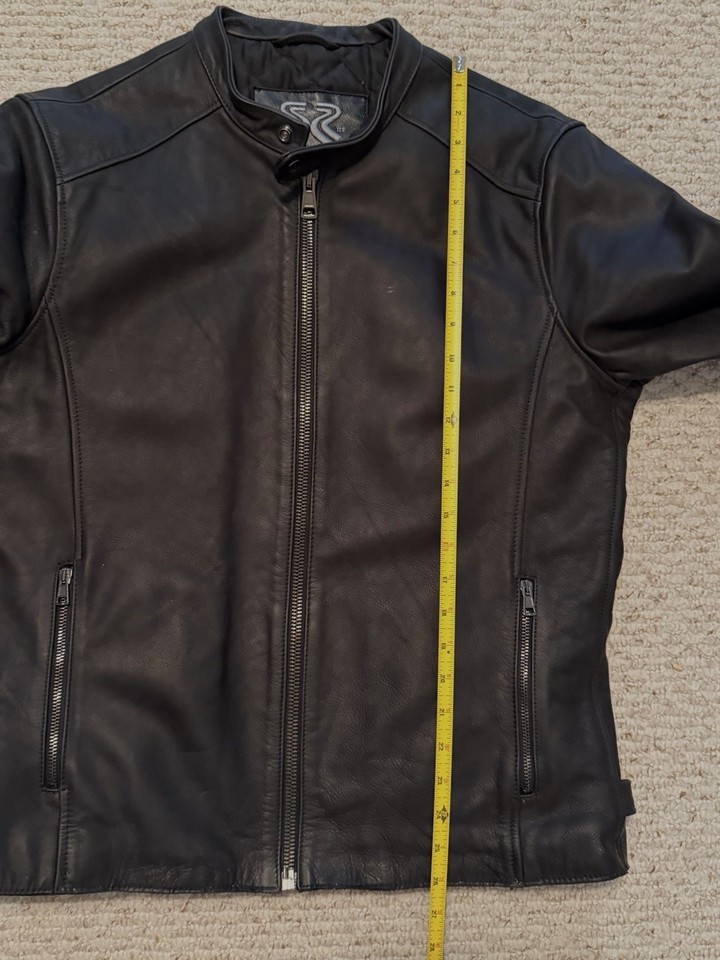 Soul Revolver Black Leather Jacket Size L Men Motorcycle / Dress Made ...