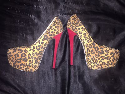 Ami Clubwear Leopard & Red Stiletto Heels Size 6 | eBay