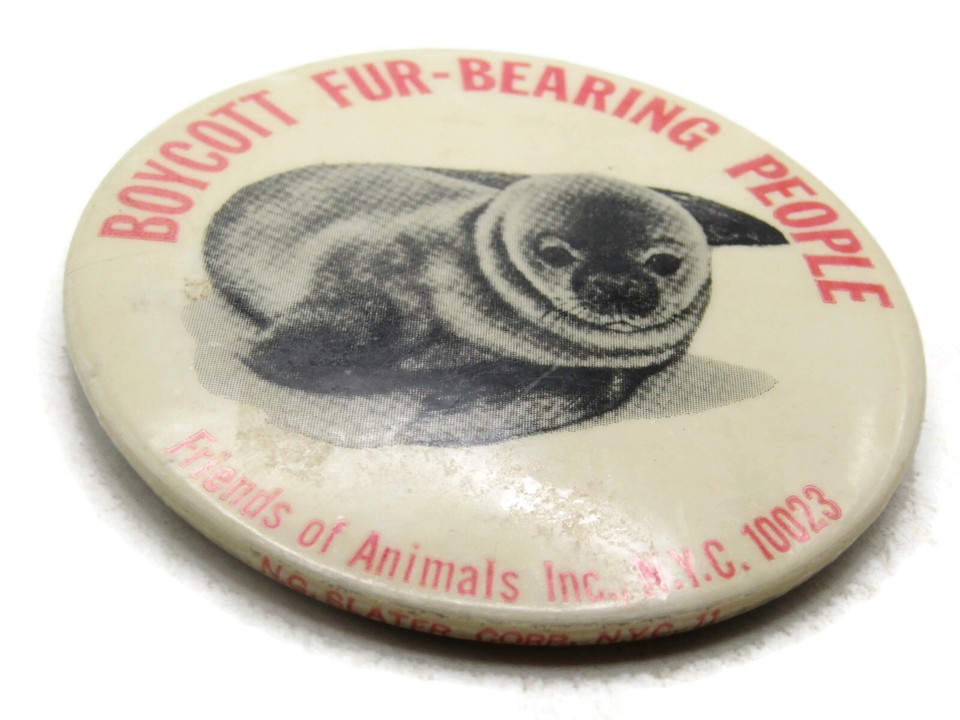 Friends OF Animals Inc. NYC Button Boycott Fur-Bearing People | eBay UK