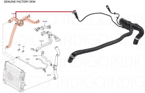 LAND ROVER OEM WATER RADIATOR HOSE RANGE SPORT SUPERCHARGED 4.2L ...