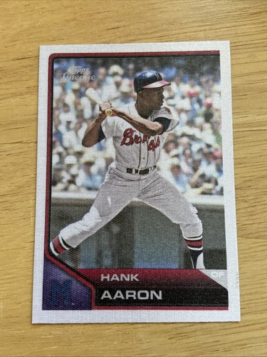 2011 Topps Lineage Hank Aaron Cloth Sticker Baseball Card TCS34 Braves ...
