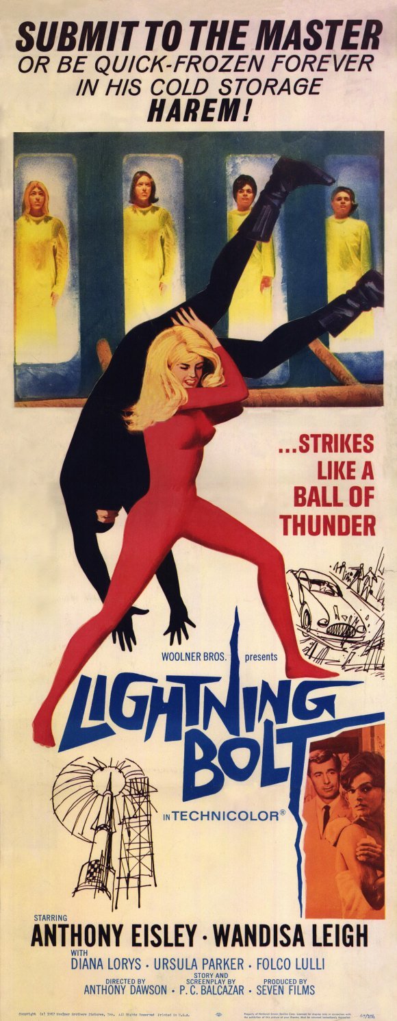 LIGHTNING BOLT Movie POSTER 14x36 Insert Anthony Eisley Wandisa Leigh ...