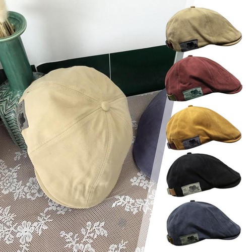 Cotton Caps For Men Hat Berets British Western Style Painter Hat∈ ...