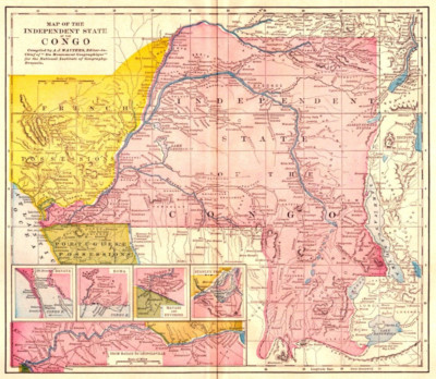 "INDEPENDENT STATE OF CONGO" AFRICA Antique original map 1897 | eBay