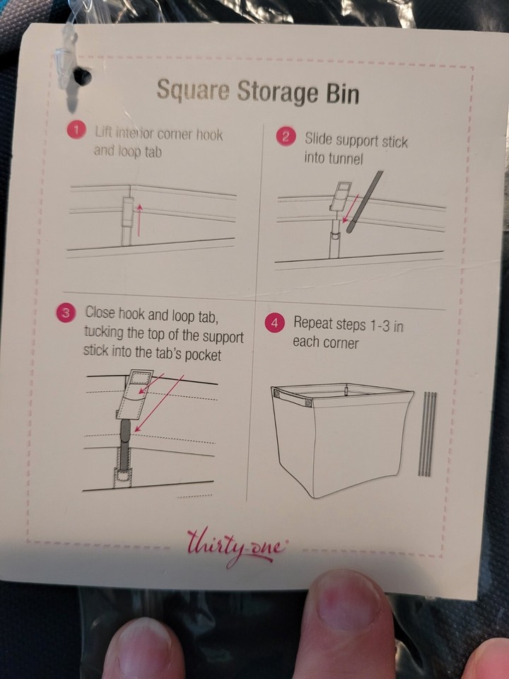 Thirty-One Dotty Chevron large Square Storage Bin - EUC | eBay