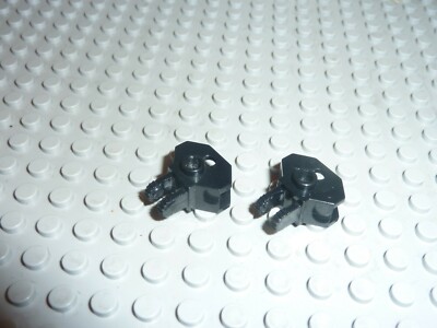 2 x LEGO Black Hinge 1x2 Locking with Towball Socket 30396 Set 7316 ...