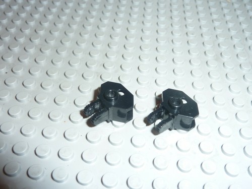 2 x LEGO Black Hinge 1x2 Locking with Towball Socket 30396 Set 7316 ...