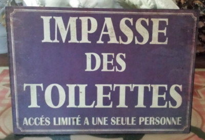plaque "impasse des toilettes...."15*21 cm 13347 | eBay