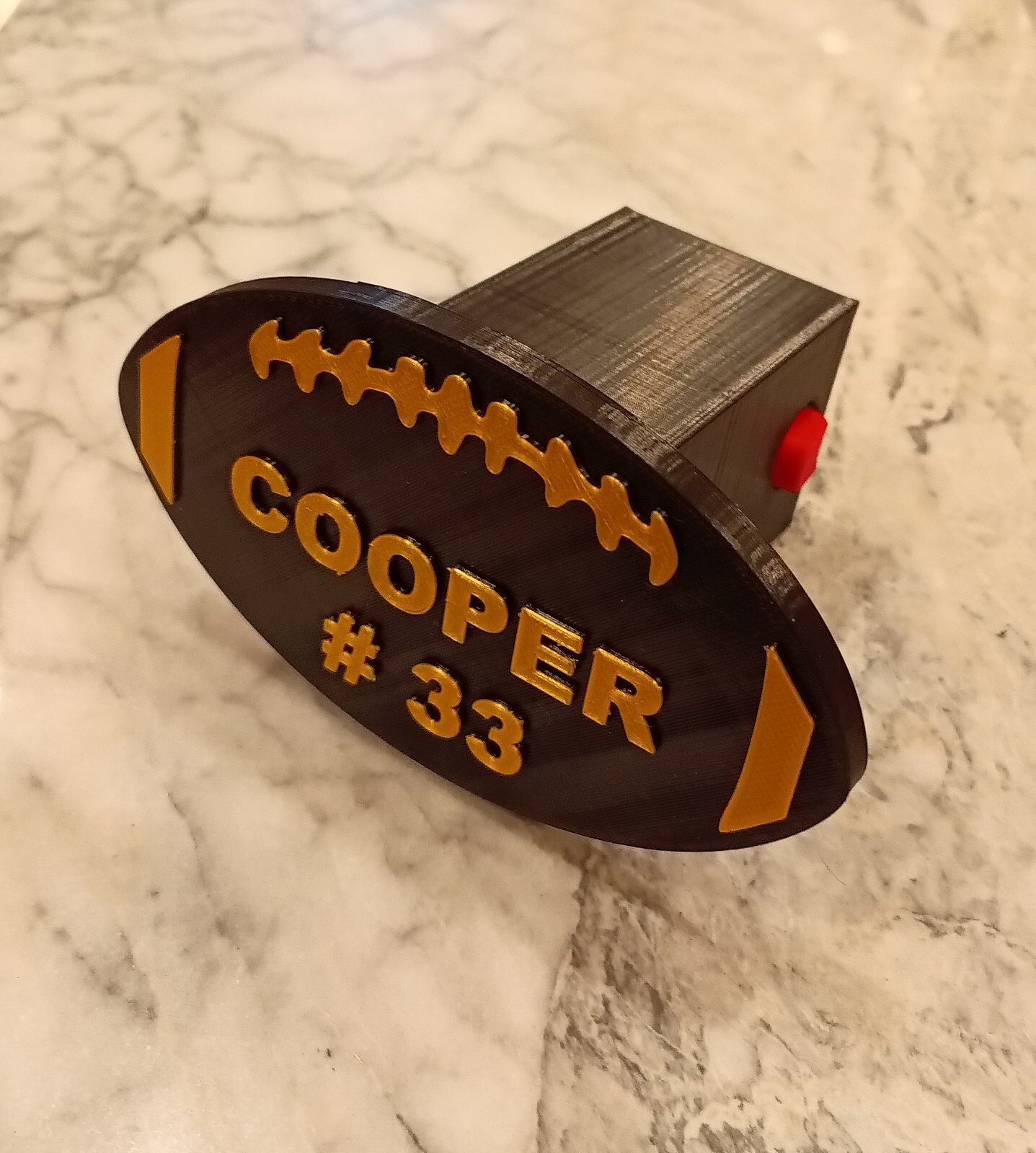 2 Personalized FOOTBALL trailer hitch covers with your choice of names ...