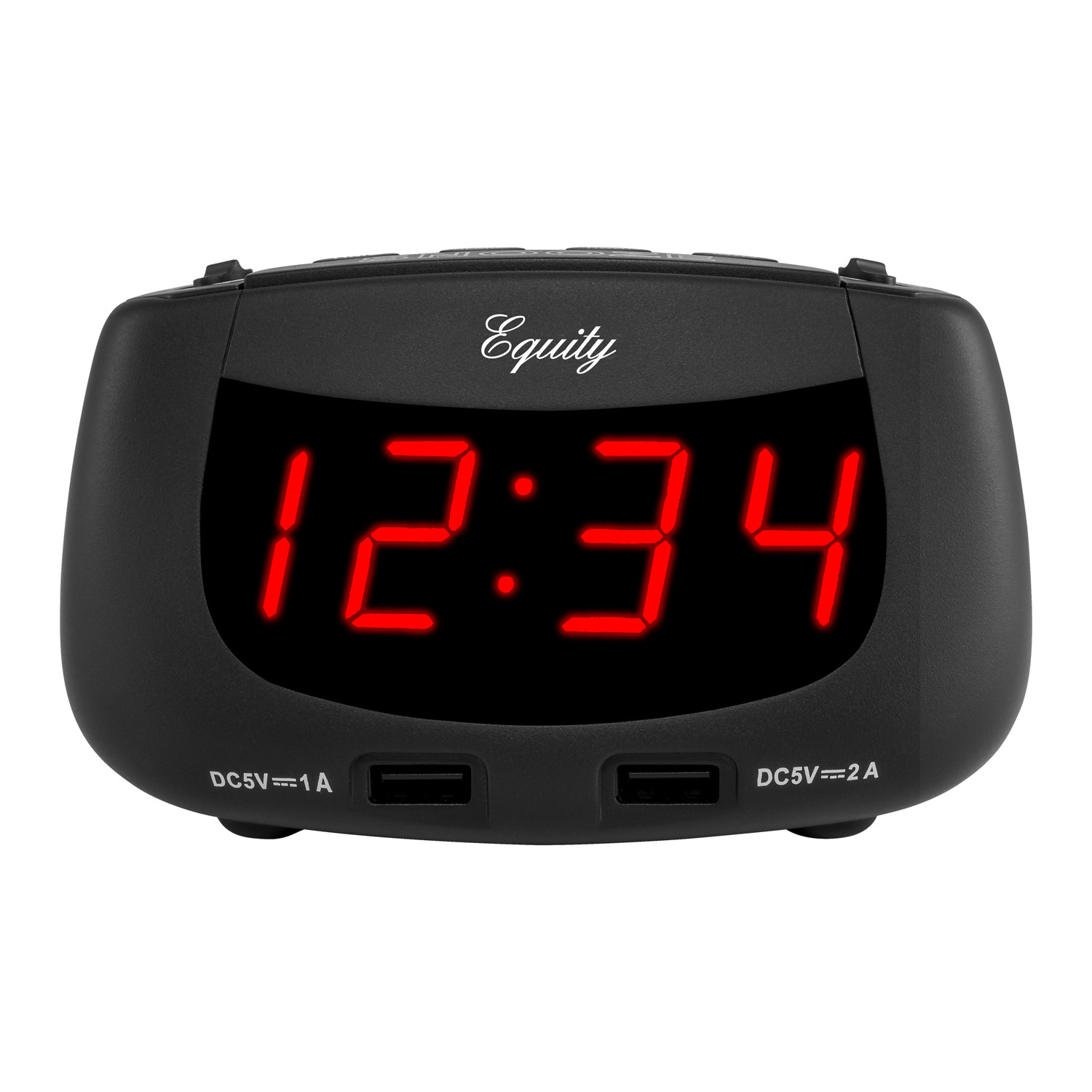 30416 Equity by La Crosse 0.9" Red LED Display Dual USB Digital Alarm ...