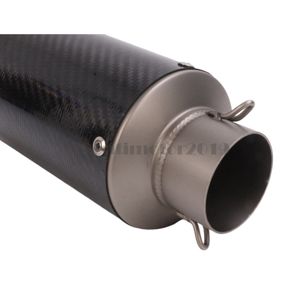 Motorcycle Exhaust Pipe Short Muffler 51mm 265mm 10.4inch Carbon Fiber ...