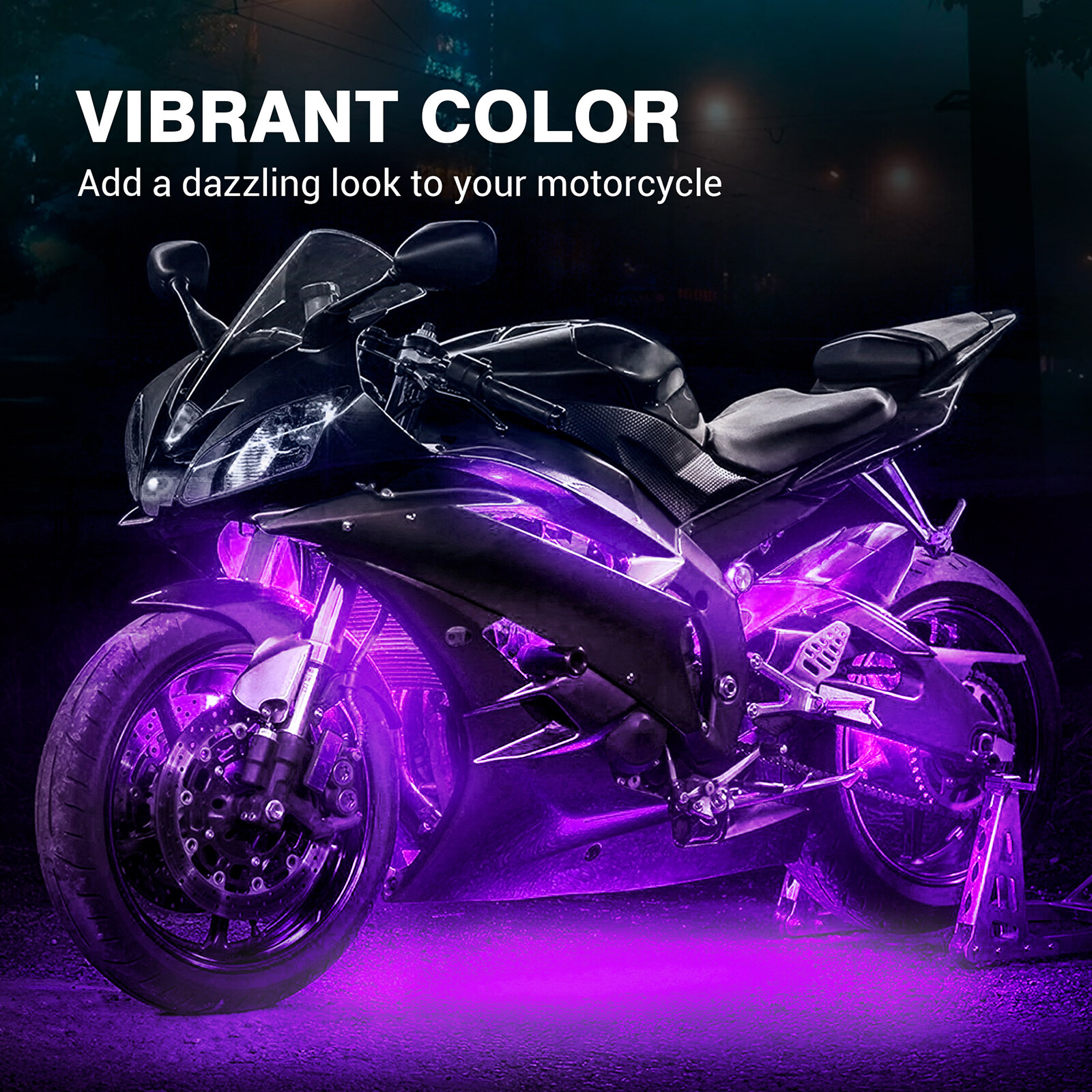Wireless 8 Pods Motorcycle RGB Led Strips Multicolor Underbody Neon ...
