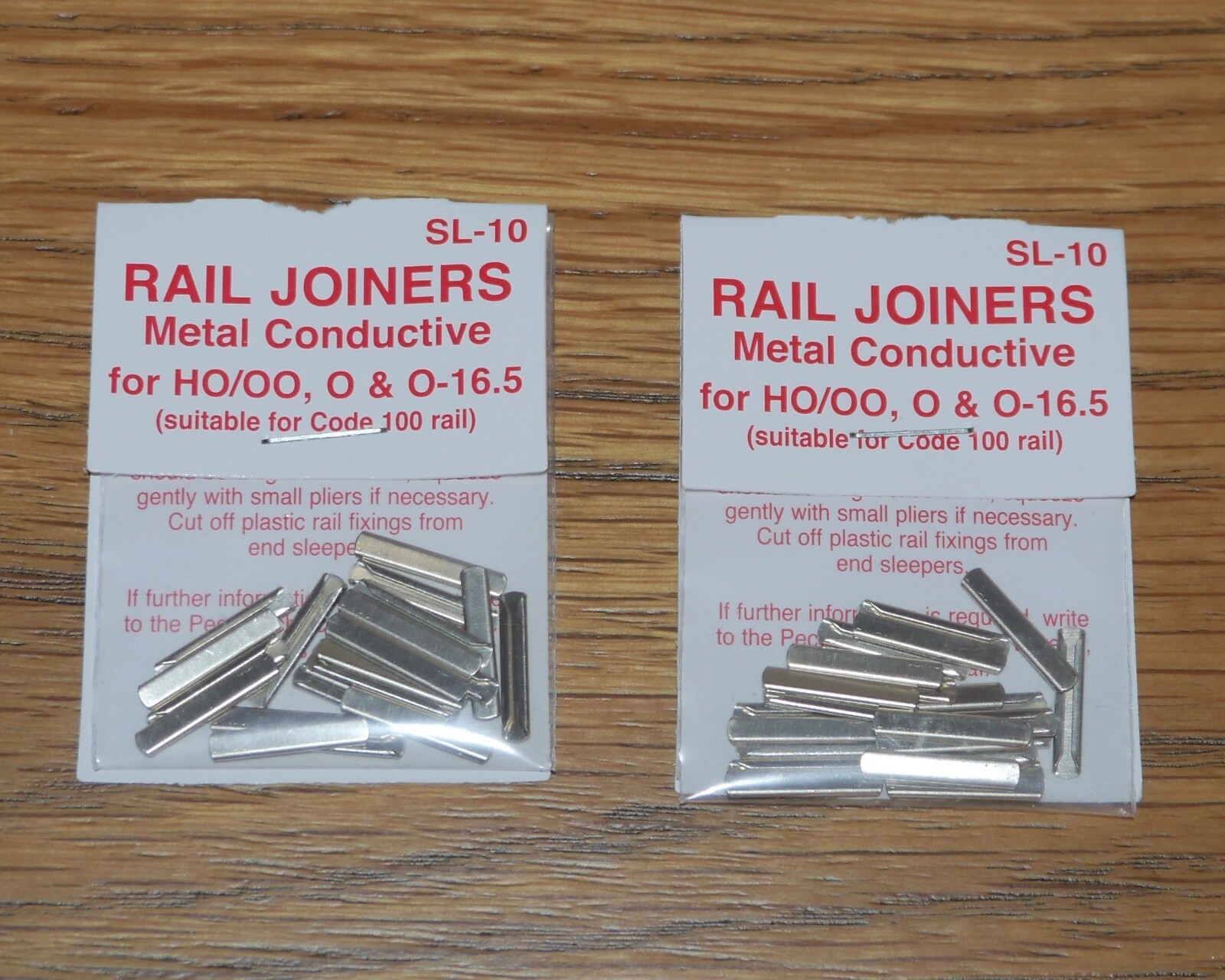 Peco SL-10 00 Gauge Rail Joiners Fishplates, 2 packs, code 100 also for ...