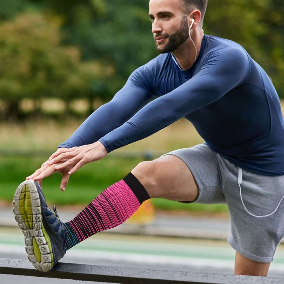 Plus Size Compression Socks 20-30 mmhg for Men and Women Wide Calf 2XL ...