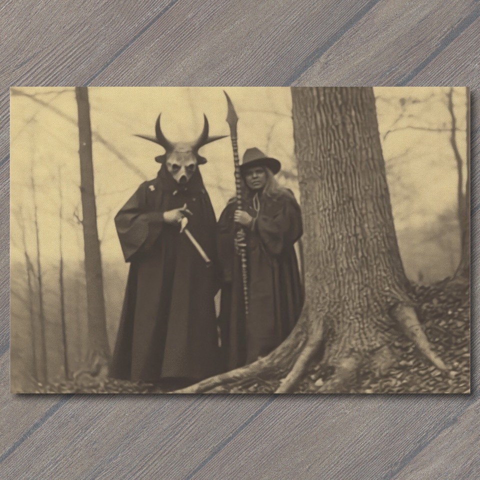 4x6" 👻 Weird Creepy Vintage Vibe Scary Horns Cult Woods Unusual | eBay