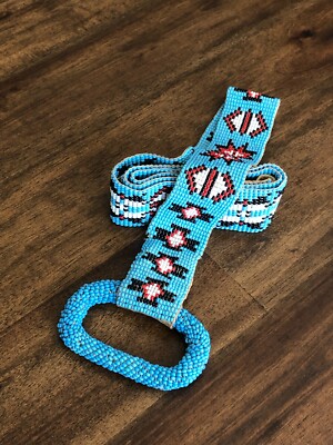 Vintage Southwest Blue-Turquoise Seed Bead BELT Native American Design ...