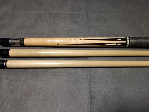 Vintage Old ADAM Super Pro Cue Double Joint Two Shafts Billiard Pool ...