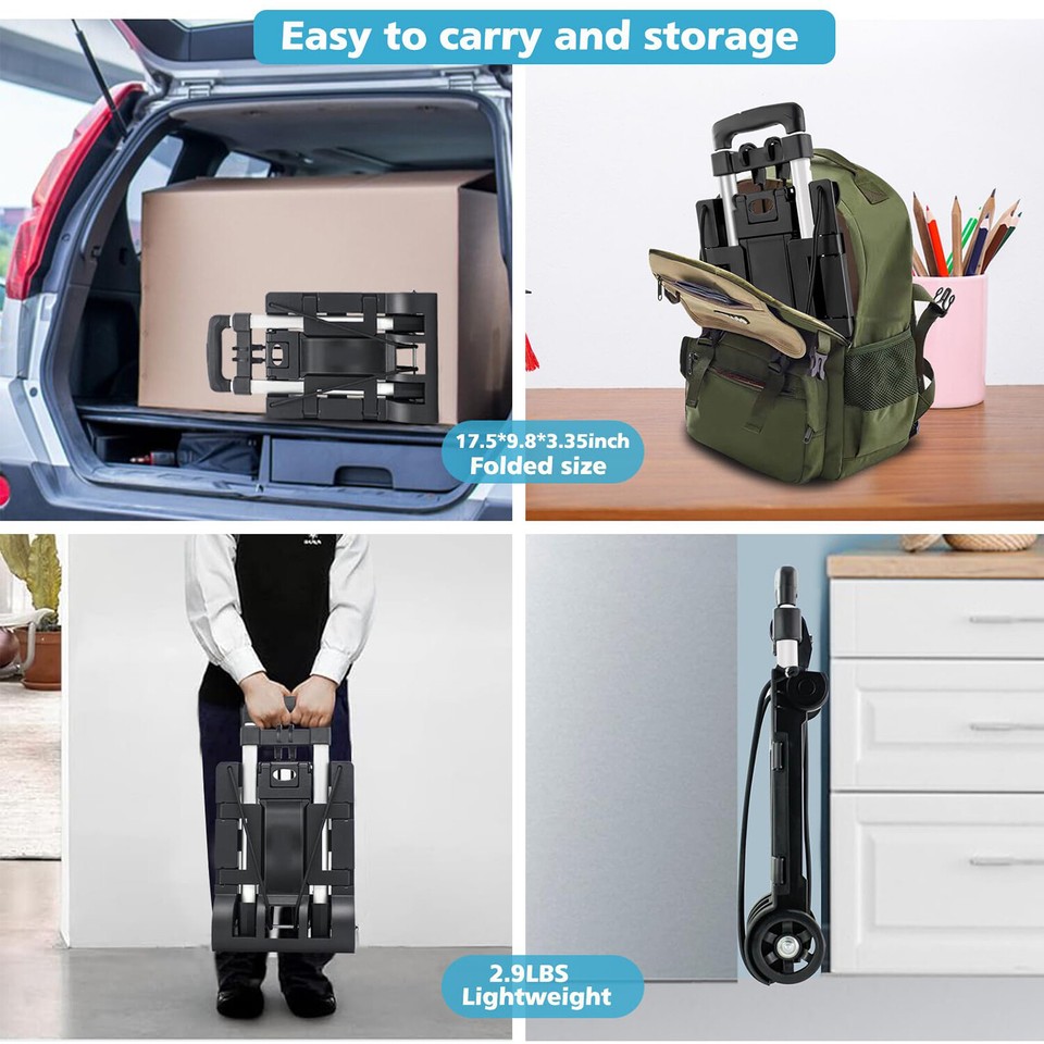 Platform Cart Dolly Folding Moving Warehouse Push Hand Truck Trolley ...