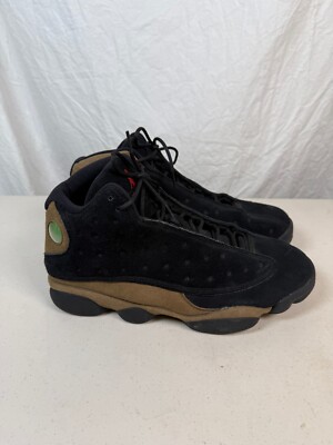 Nike Air Jordan 13 Mid Retro Olive Black Suede 414571-006 Men's Shoes ...
