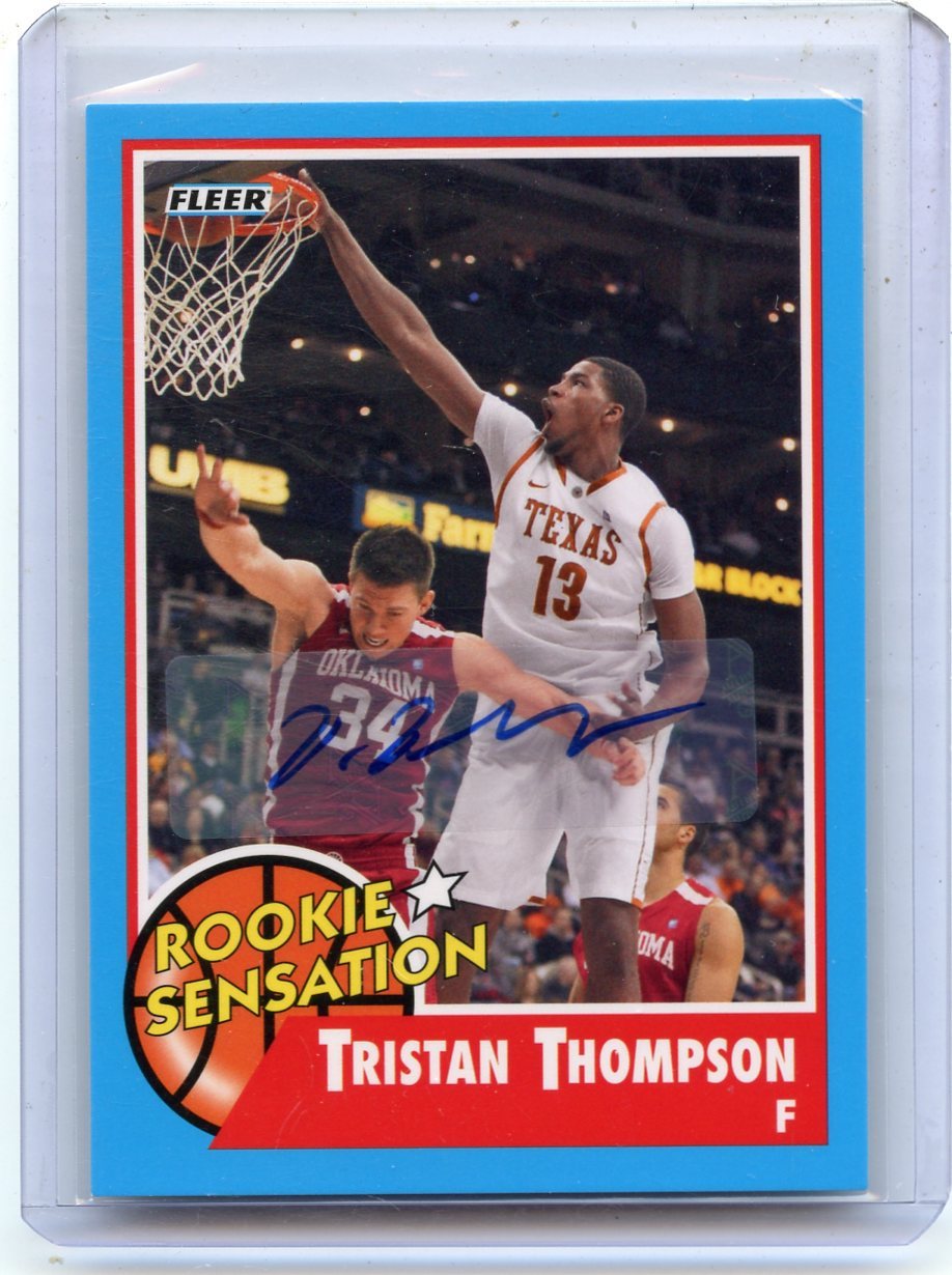 2011-12 FLEER RETRO #51 TRISTAN THOMPSON AUTOGRAPH ROOKIE RC, CAVALIERS ...