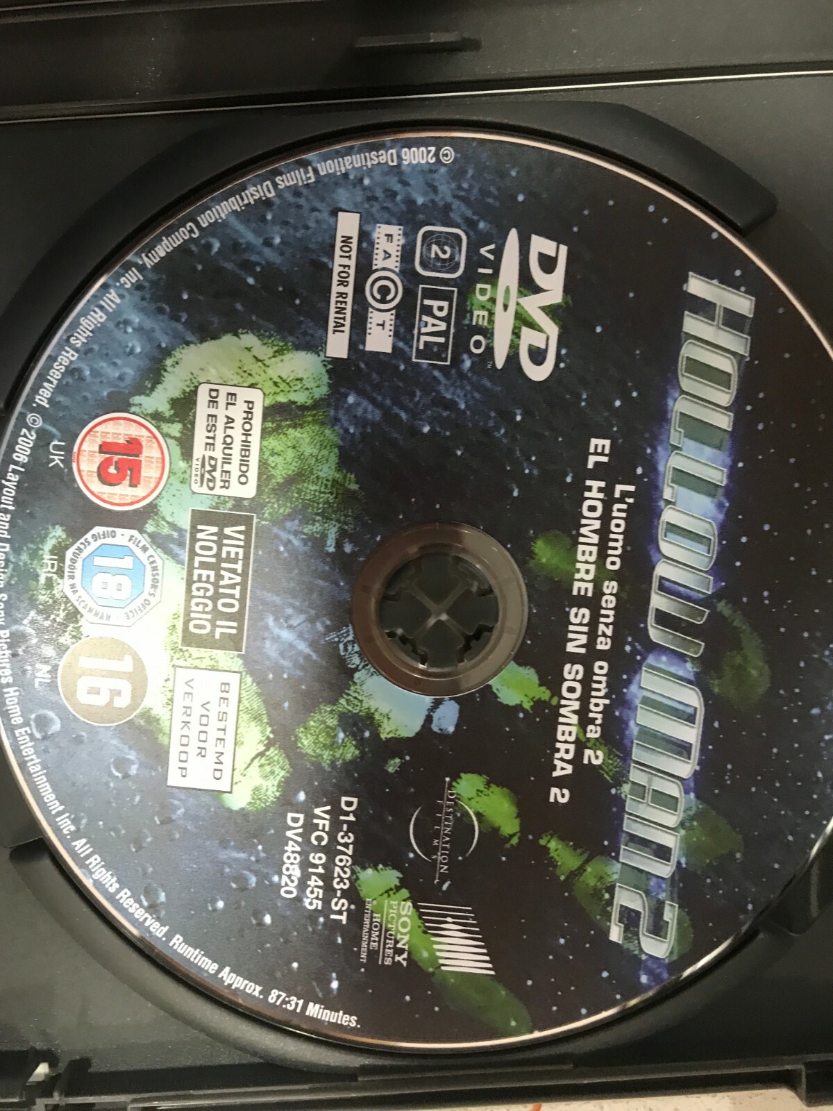 The Man Without Shadow 2 DVD Christian Slater P.Facinelli Terror Hollow ...