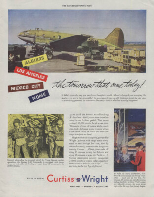 The tomorrow that came today! Curtiss-Wright Commando ad 1945 P | eBay