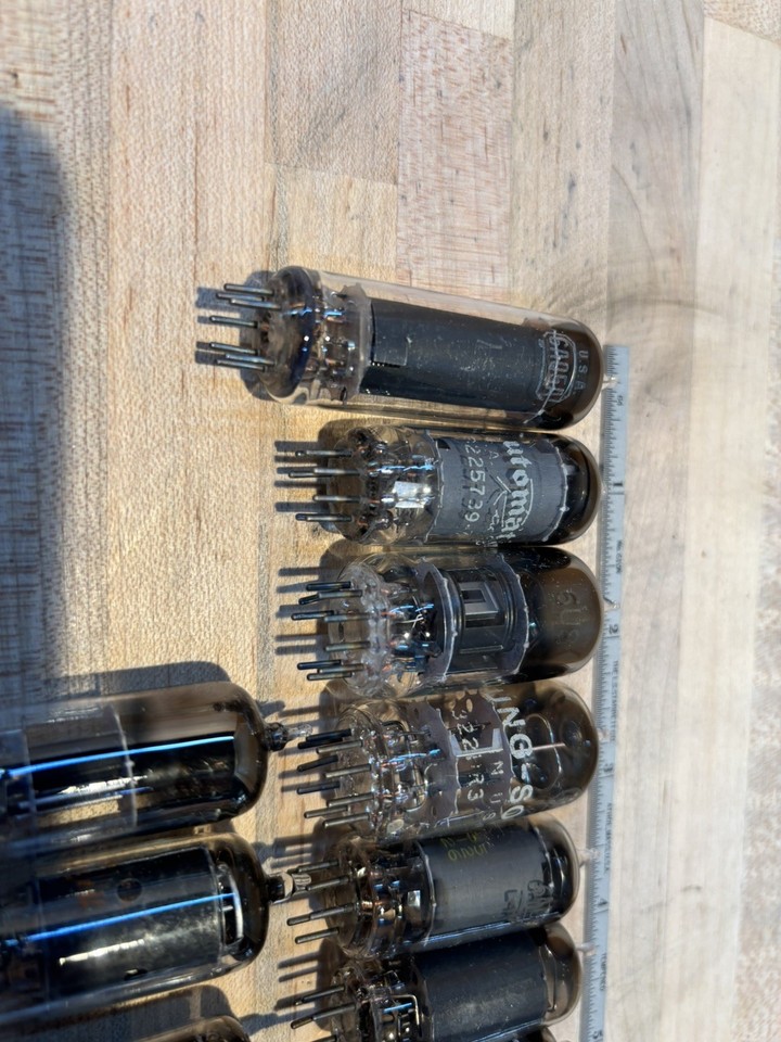 Lot of 13 Electron Tubes Various sizes brands RCA TUNG-SOL AUTOMATIC ...