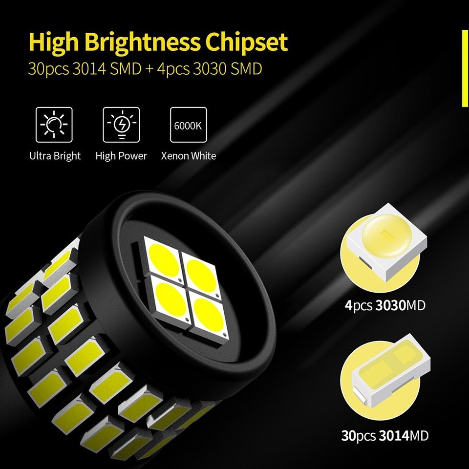 AUXITO 2x T15 912 921 White W16W 6500K 34SMD LED Reverse Light Canbus ...