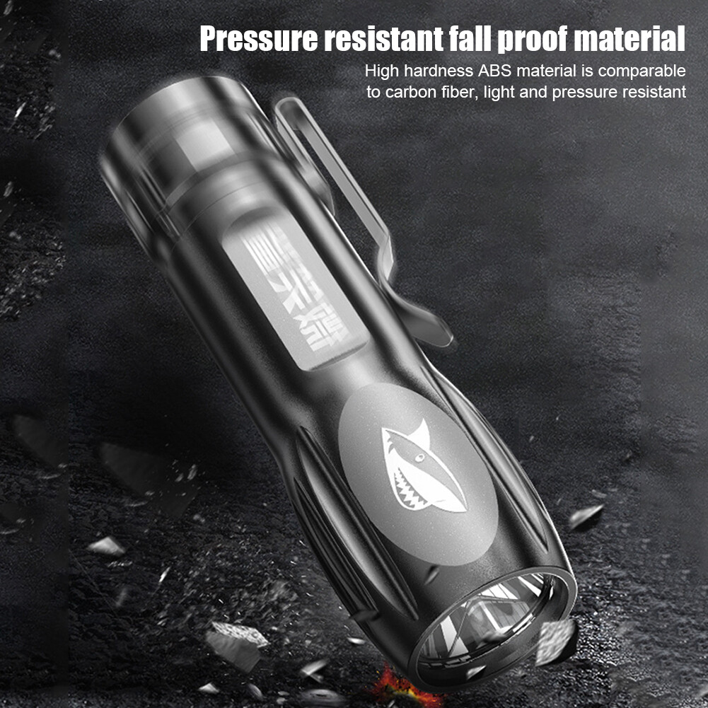 USB Rechargeable LED Beads Flashlight Portable Torch w/ Built-in ...