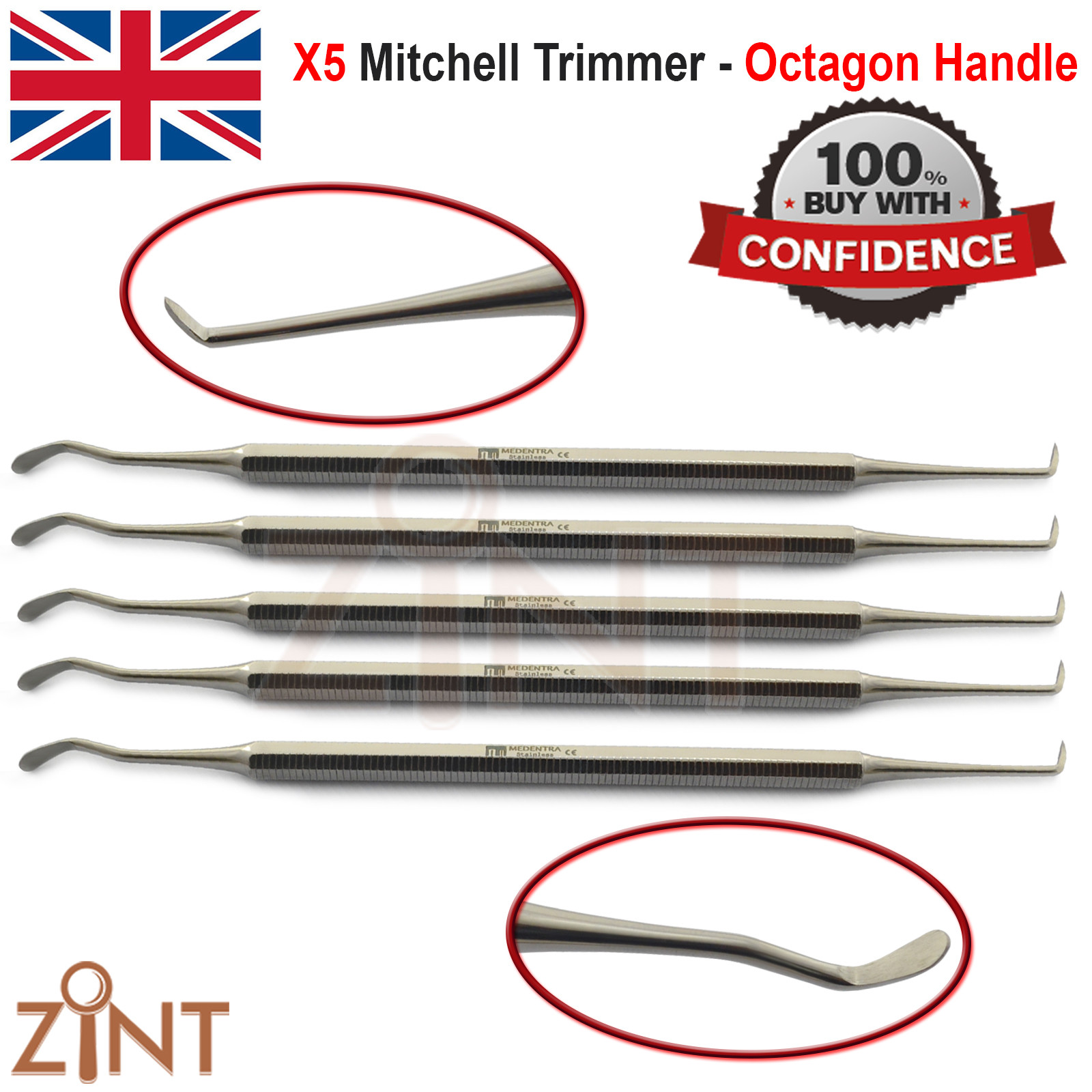 X5 Surgical Mitchell Trimmer Set For Pathological Tissues Oral Surgery ...