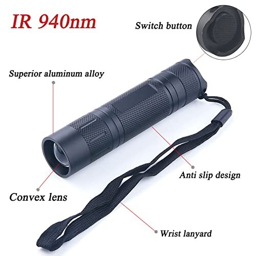 IR LED Illuminator Flashlight Zoomable 940nm Infrared Night White | eBay