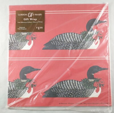Gordon Fraser "Geese" Gift Wrap Sheets Wrapping Paper print England Red ...