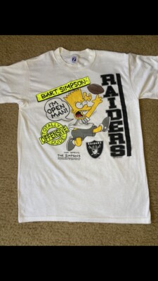 Vintage Los Angeles Raiders Bart Simpson 1990 Printed | eBay