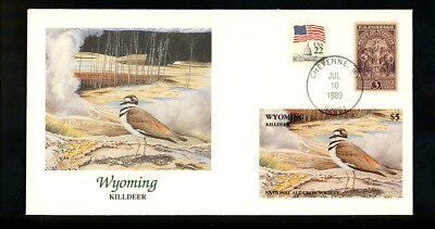 Commemorative Cover Birds National Audubon Society Wyoming WY Killdeer ...