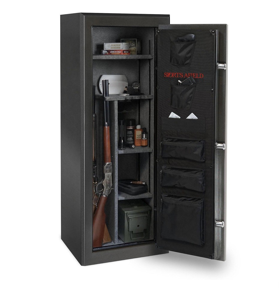 Sports Afield 18-Gun Fireproof Safe with Electronic Lock, Gray Gloss ...