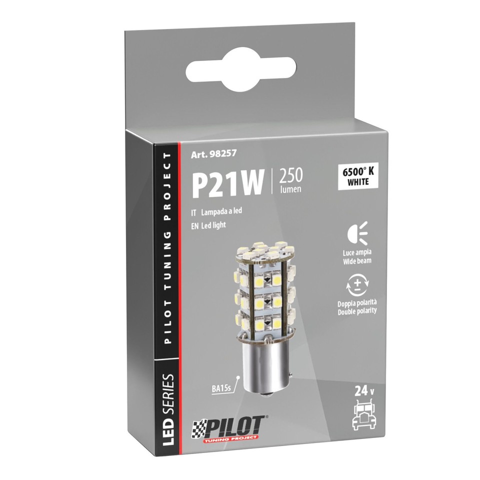 24/28V Led Series - 39 SMD x 1 chips - (P21W) - BA15s - 1 pz - Scatola ...